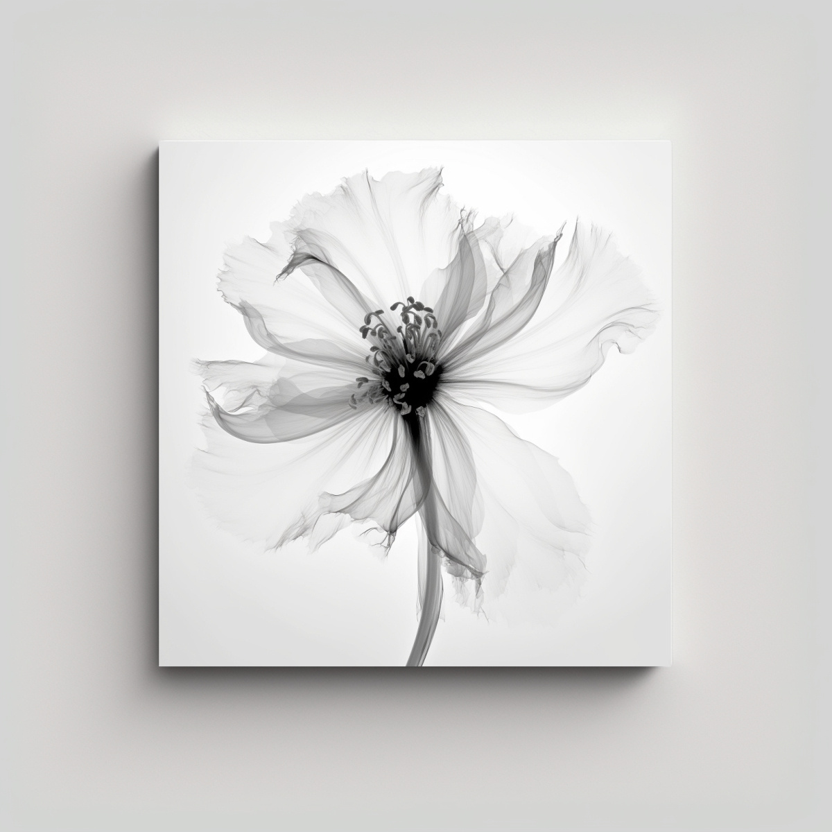 Cuadro Decorativo De Flores En Blanco Y Negro Con Efecto Rayos-X | DecoCuadros