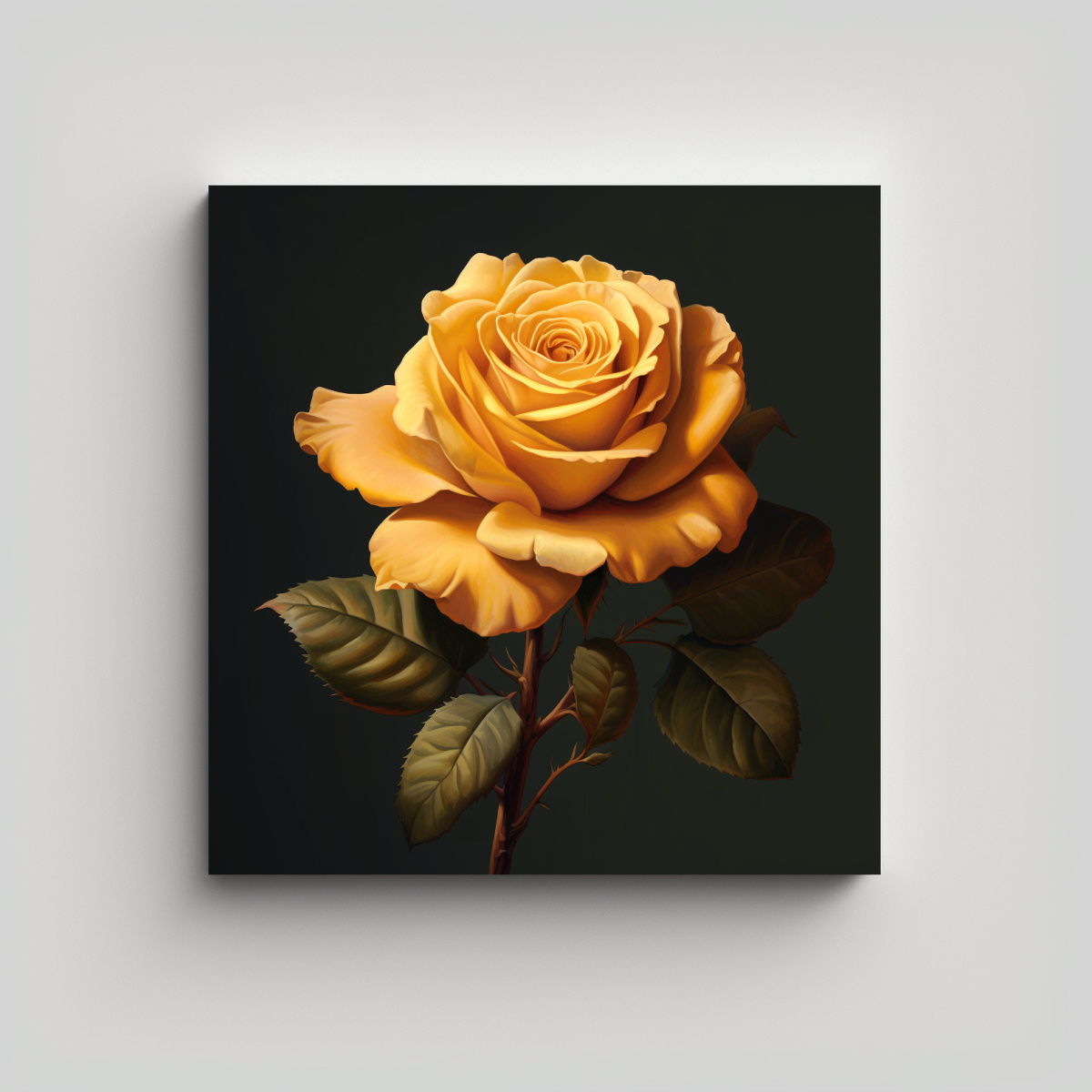Cuadro Decorativo De Rosa Amarilla Realista Para Dormitorio - DecoCuadros