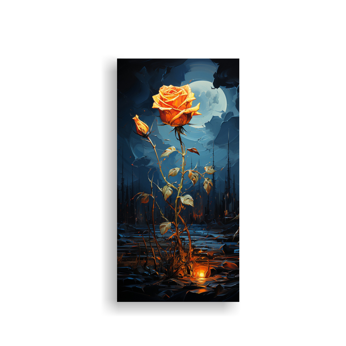 Cuadro Decorativo Textura Rose Van Gogh Style - DecoCuadros