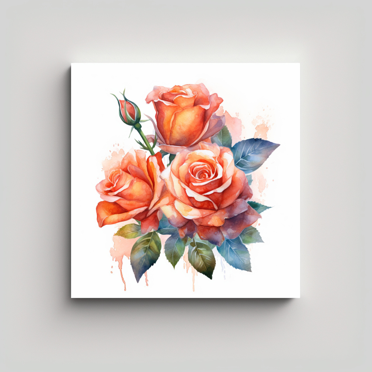 Cuadro Decorativo Floral Realista En Acuarela - Alta Resolución - Decocuadros