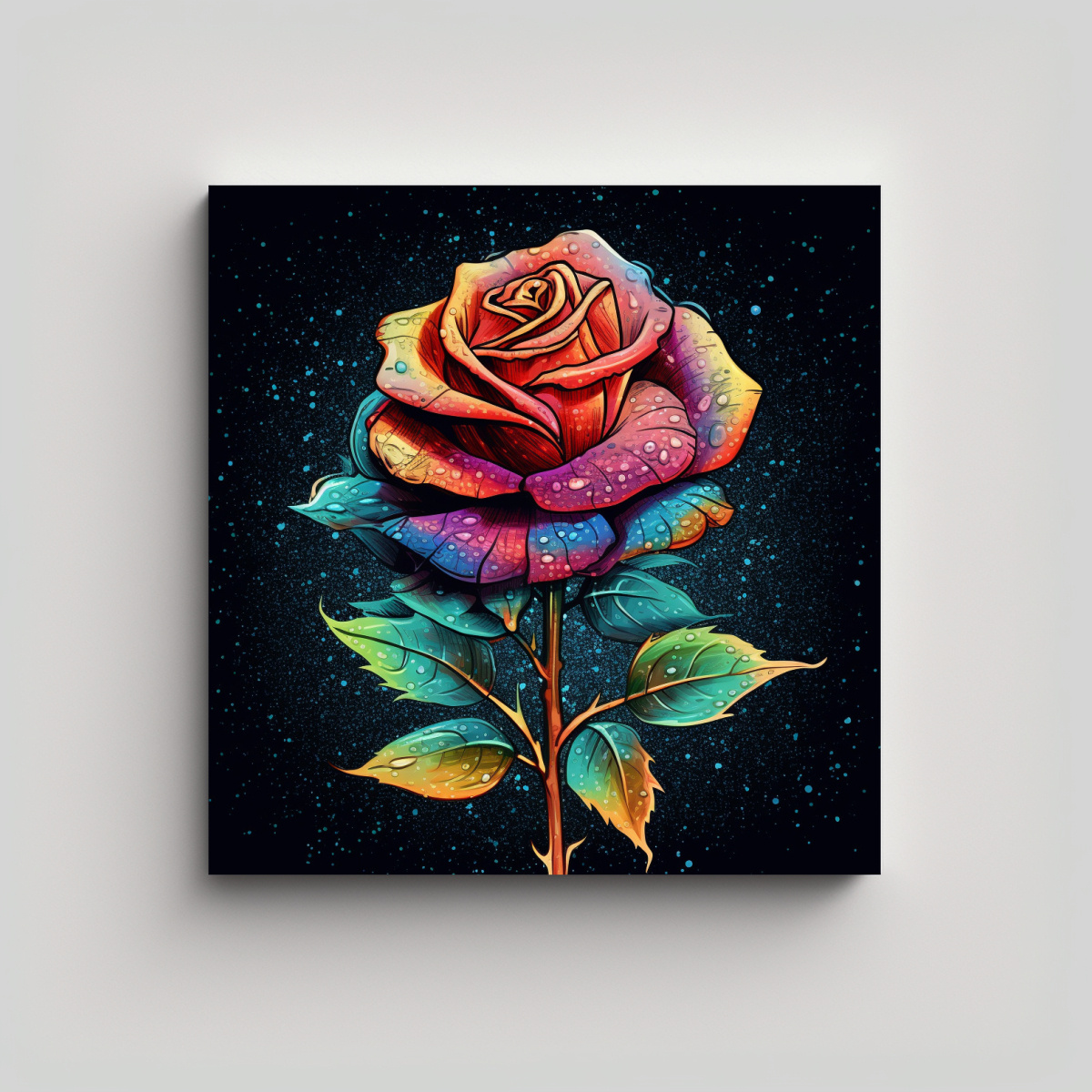 Cuadro Decorativo Hyperrealista: Rosa Colorida Detallada En Harlem ...