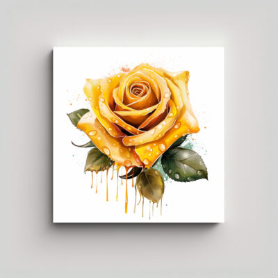 Cuadro Decorativo: Imagen De Rosa Amarilla En Arte - Clipart Living - Decocuadros