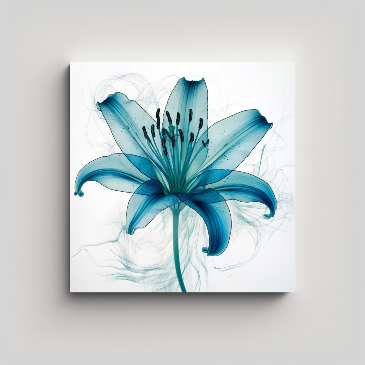 Cuadro Decorativo Lily Xray En Azul Vivo Y Teal: Arte Creativo Y Ambiente - Decocuadros