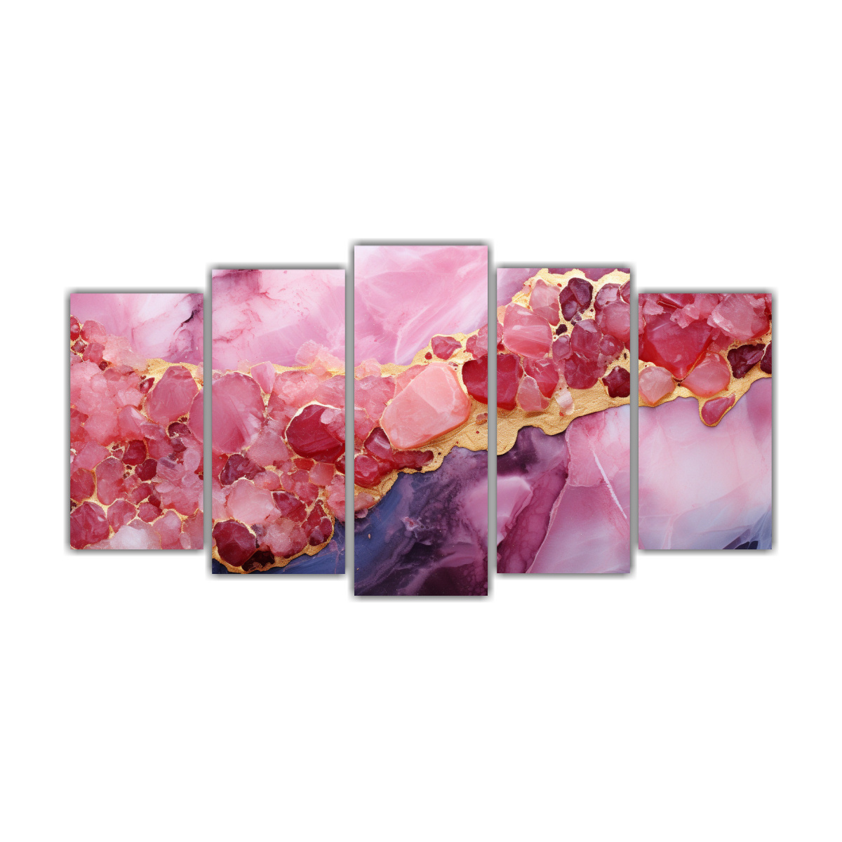 Cuadro Decorativo Mármol Rosa Y Dorado: Fondo Abstracto Impactante - Decocuadros