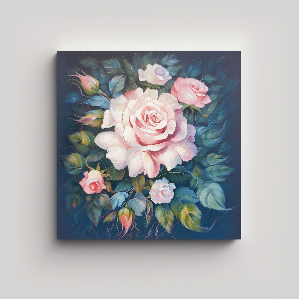 Cuadro Decorativo Minimalista Con Rosa - Arte En Lienzo - Decocuadros