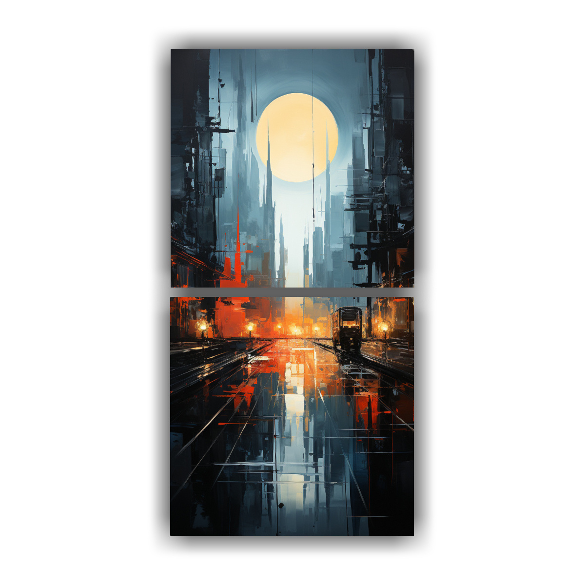 Cuadro Decorativo Minimalista Vertical Con Lienzo Abstracto De Una ...