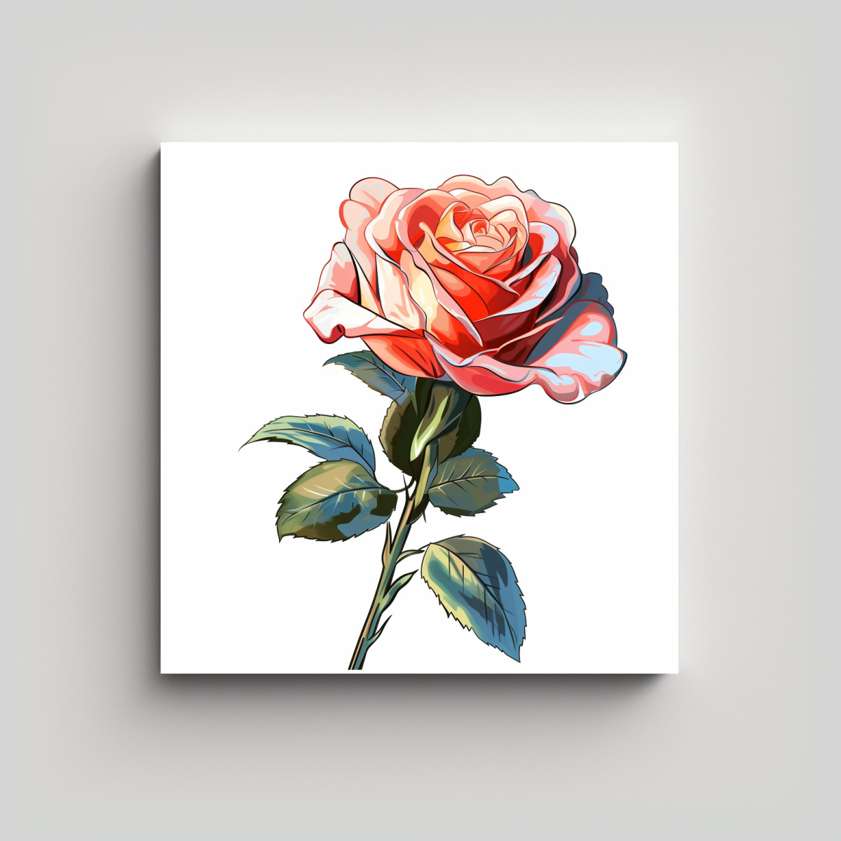 Dibujo Artístico De Rosa En Lienzo: Alegría Y Arte Minimalista ...