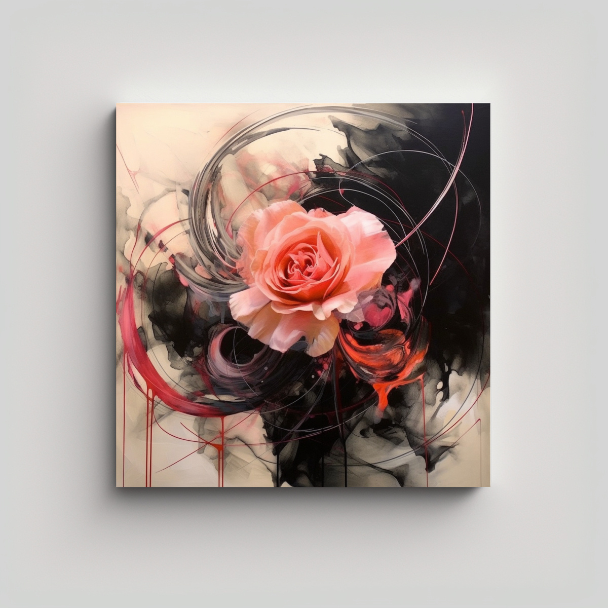 Cuadro Decorativo Vision Martelli En Rosa, Negro Y Bege - DecoCuadros