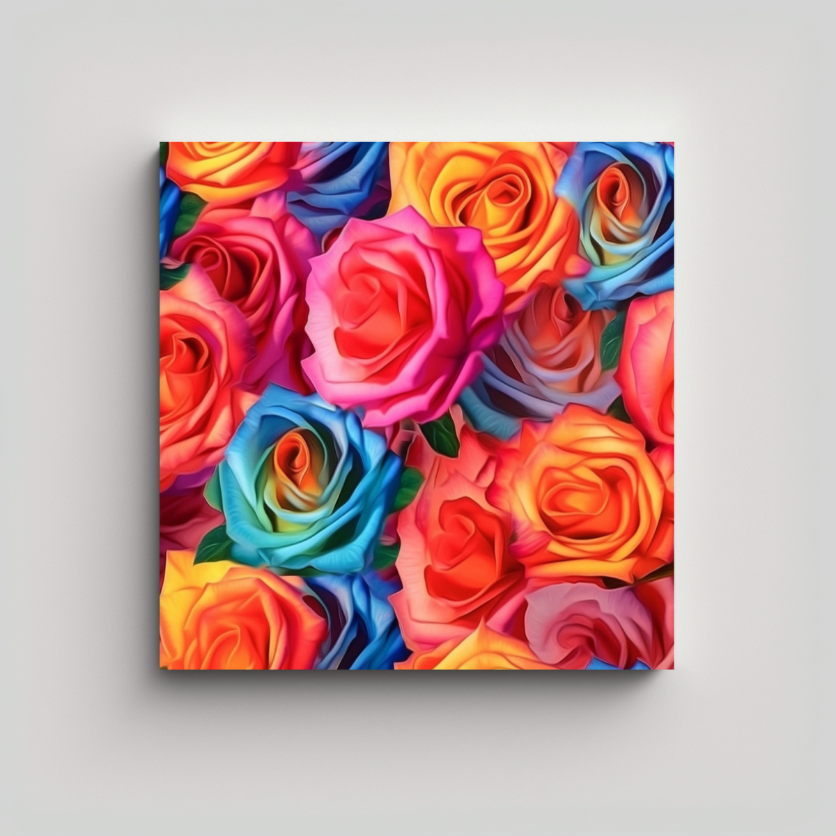 Cuadro Detalle Inspirador De Rosas Coloridas Y Hermosas Con Rocío ...