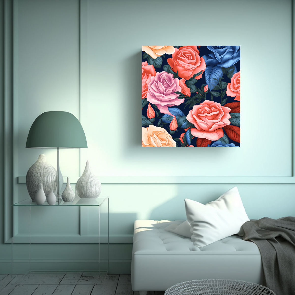 Cuadro Digital De Rosas: Tela En Bastidor De Sensibilidad Artística - Decocuadros