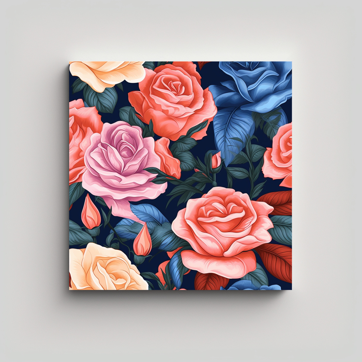 Cuadro Digital De Rosas: Tela En Bastidor De Sensibilidad Artística - Decocuadros