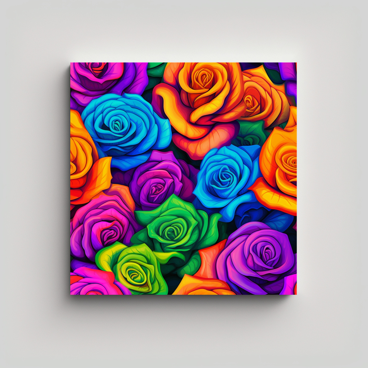 Cuadro Estético De Rosas Lisa Frank En Tela Bastidor HD - DecoCuadros