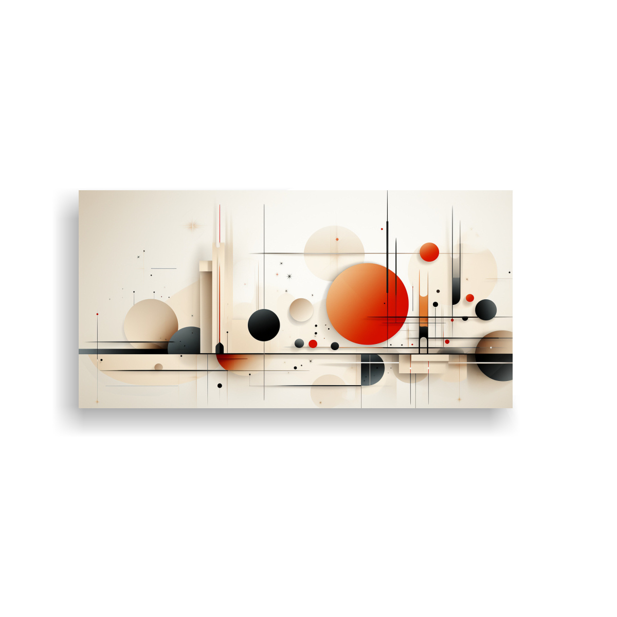 Cuadro Geométrico Moderno De Líneas Neutras Para Decoración - DecoCuadros