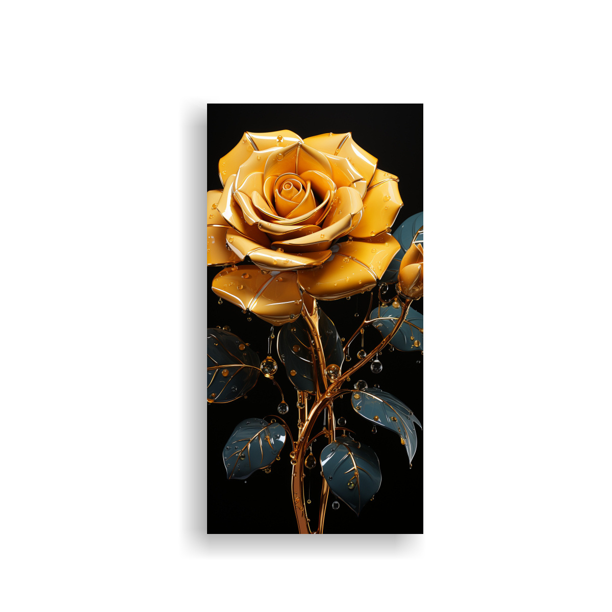 Cuadro Hermoso Living De Una Rosa Amarilla Brillante En Estilo Pop Art - DecoCuadros