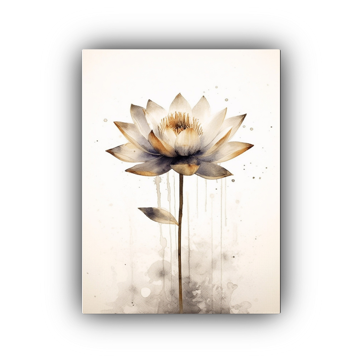 Cuadro Hermoso Relieve De Flor De Loto Abstracto, Impresión Minimalista ...