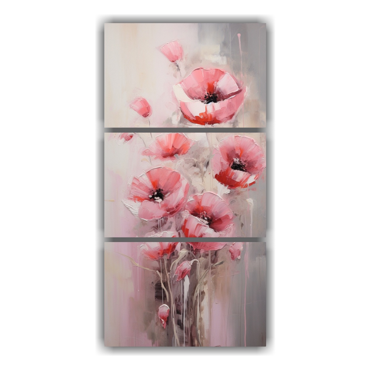 Cuadro Impreso Perspectiva Flores Rosas En Lienzo Estilo Decorativo - Decocuadros