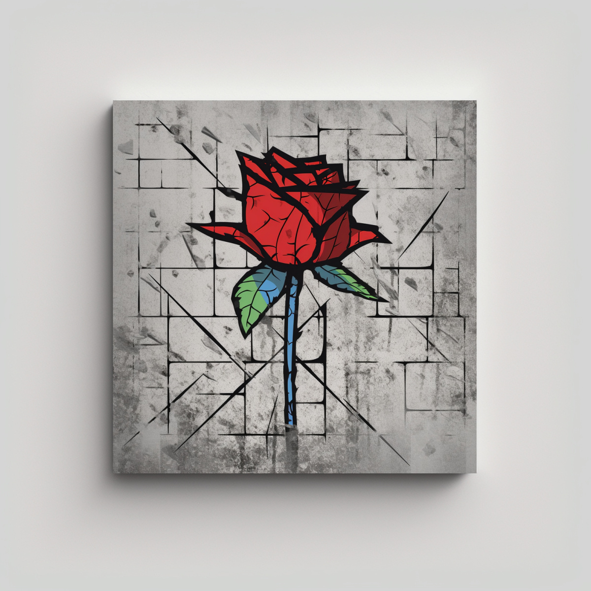 Cuadro Inspirador Poder: Rosa Al Estilo De Banksy - DecoCuadros