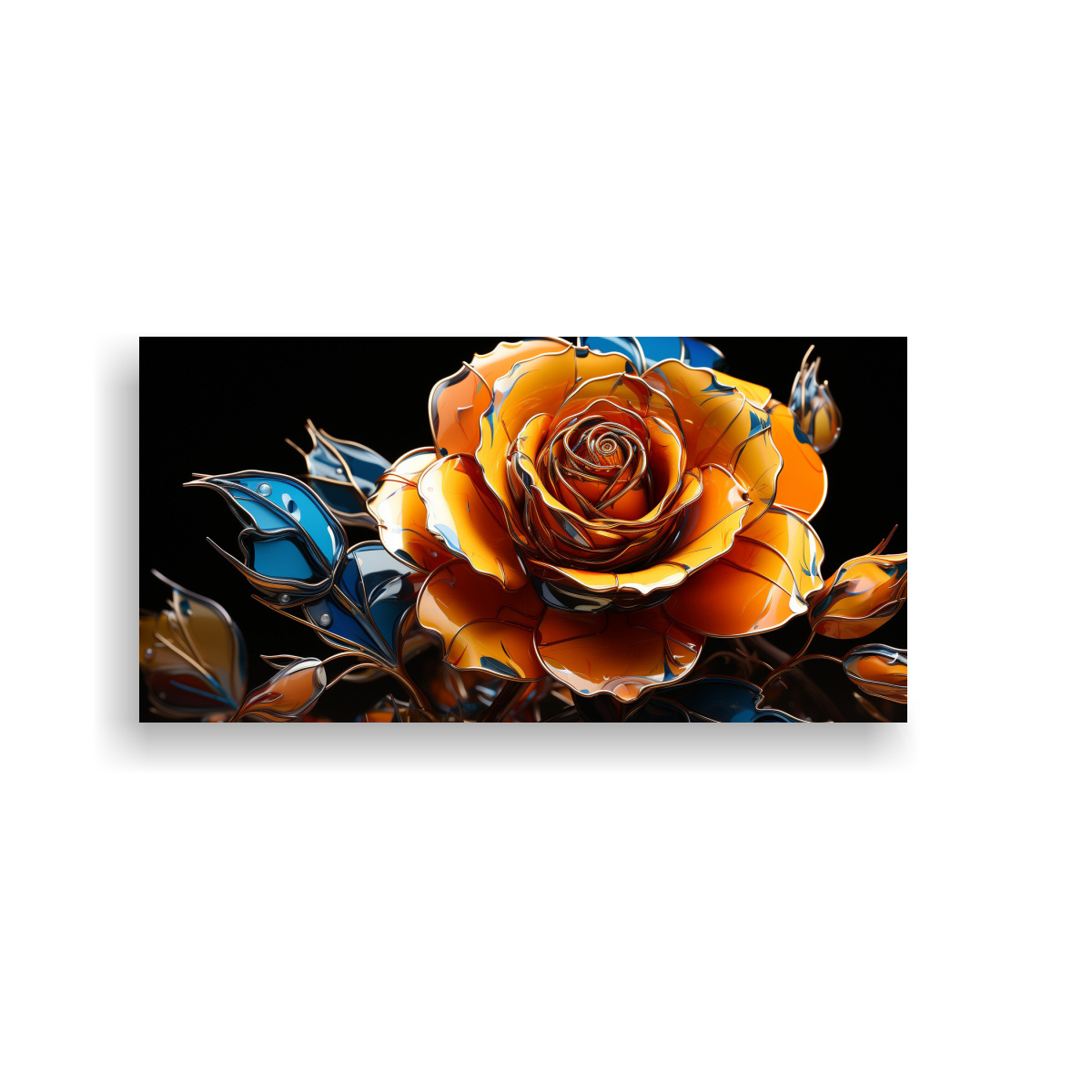 Cuadro Juvenil Pop Art De Una Rosa Amarilla Brillante - Decocuadros