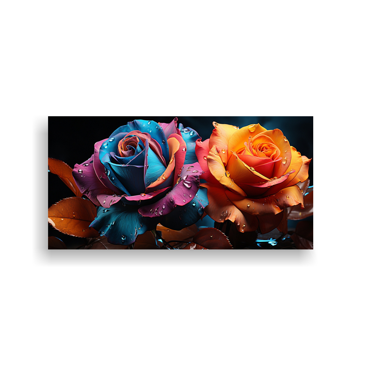 Cuadro Lienzo Abstracción Flores Rosas Híbridas Colores Pop Art - DecoCuadros