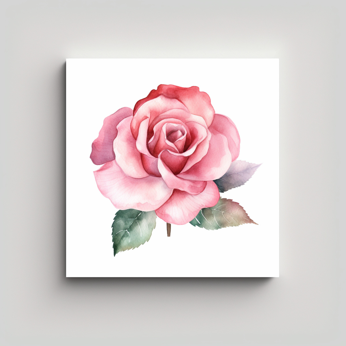 Cuadro Minimalista De Rosa Rosa En Acuarela - Lienzo De Colores ...