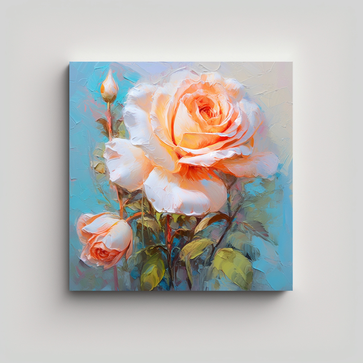 Cuadro Moderno Clásico: Rosa Colorida Con Pigmento Rosa En Lienzo ...