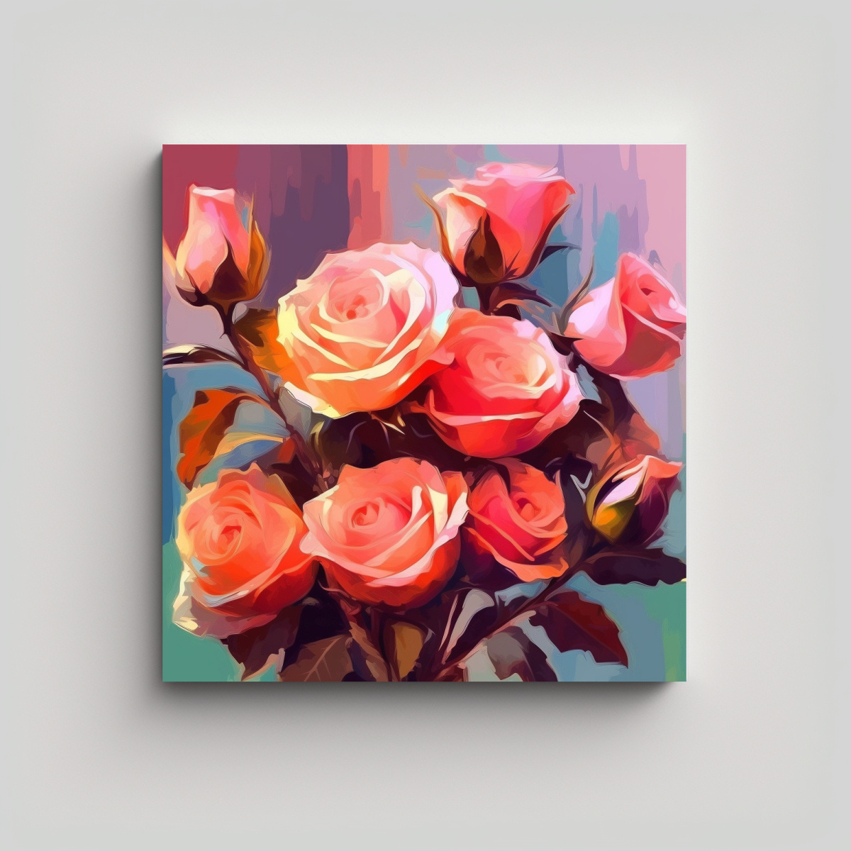 Cuadro Moderno Colorido Rosa Luminosa Arte Lienzo Tela Estilo Vivo ...