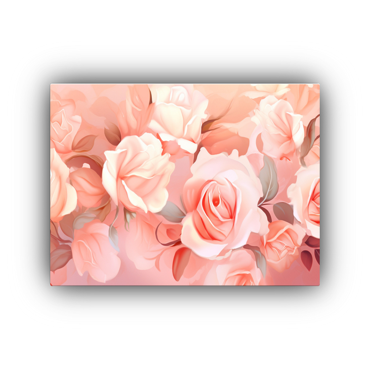 Cuadro Moderno Con Diseño De Rosas Delicadas En Acuarela - Decocuadros