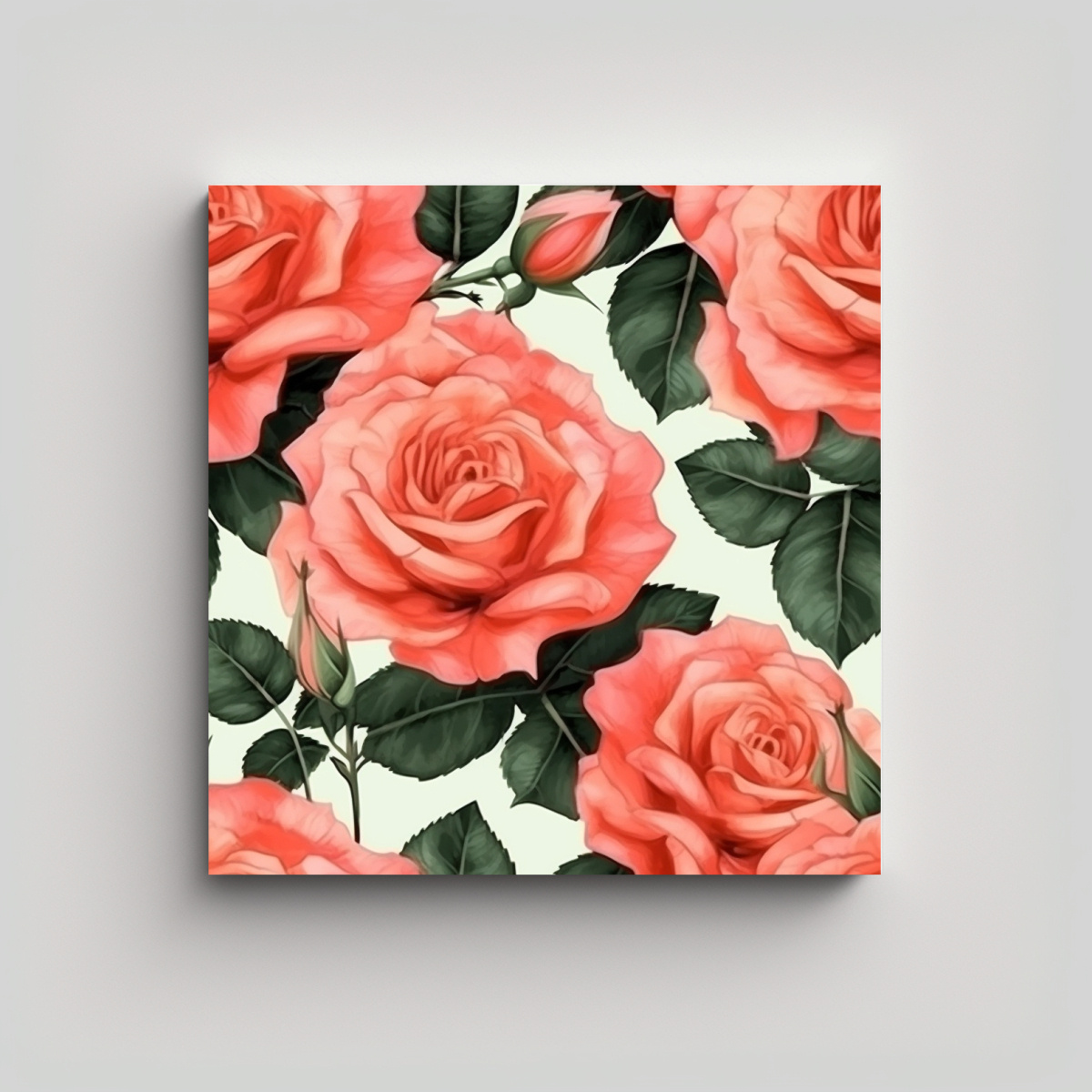 Cuadro Moderno De Salón: Estilo Acuarela Con Rosa | DecoCuadros