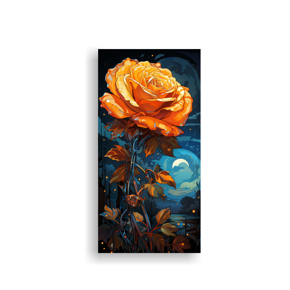 Cuadro Moderno Pop Art De Rosa Amarilla Brillante Para Decoración De Oficina - Decocuadros