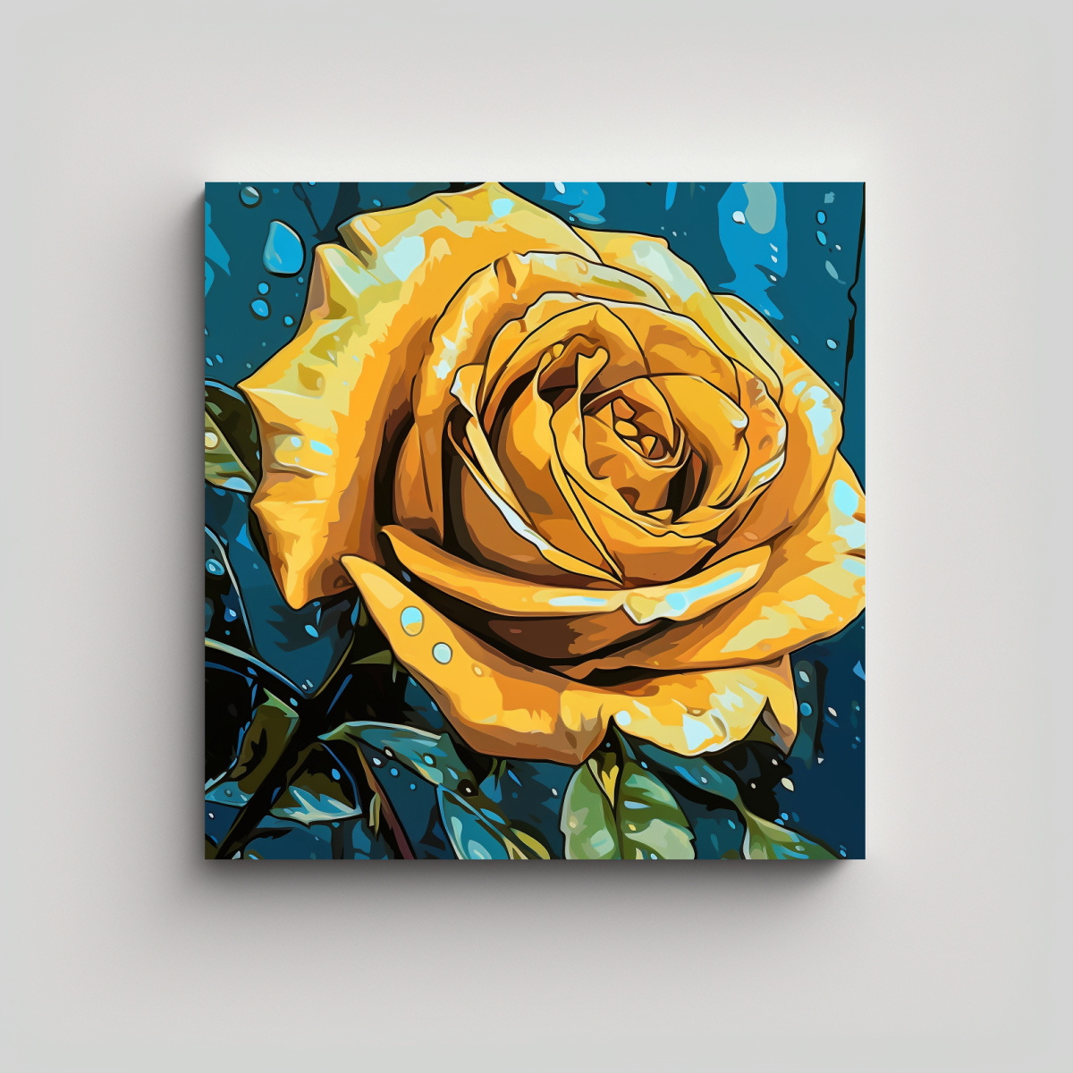 Cuadro Moderno Pop Art: Rosa Amarilla Brillante Estilo - Decocuadros