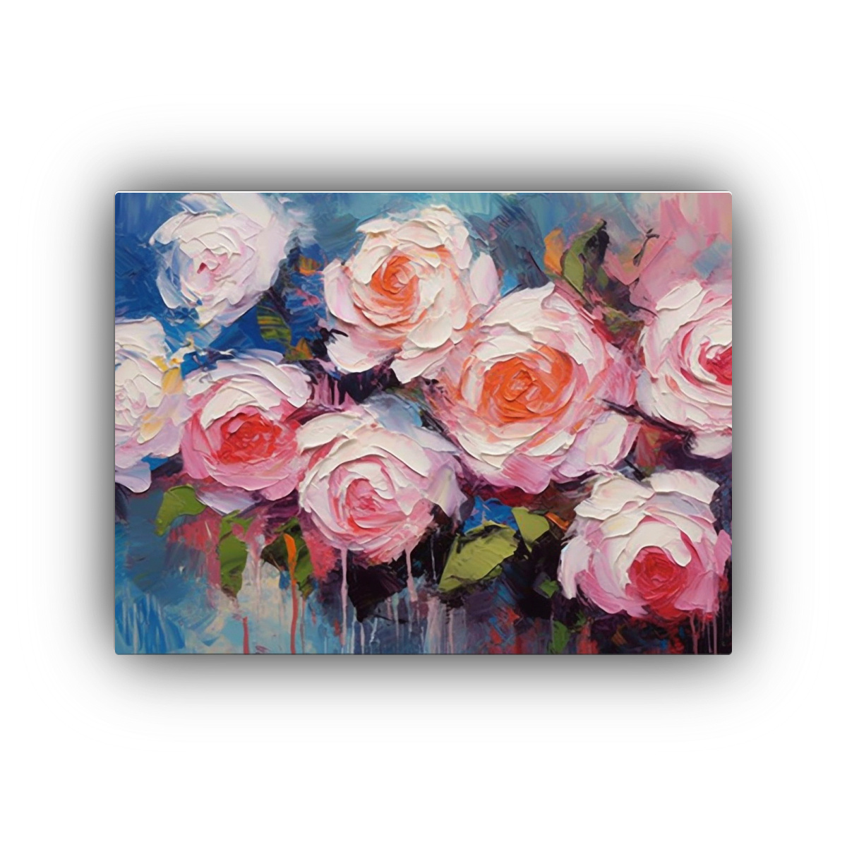 Cuadro Moderno Resistente Con Ramo Abstracto De Rosas En Lienzo Al Estilo De Elina - Decocuadros