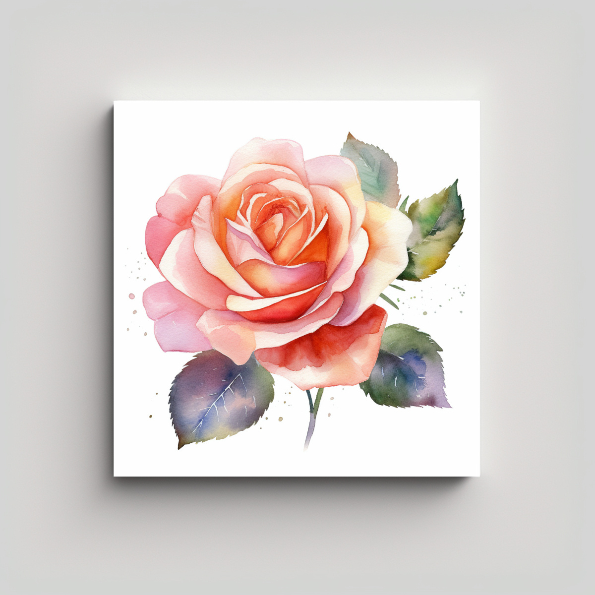 Cuadro Moderno Vibrante Con Clipart De Acuarela Rae En Rosa Y Fondo ...