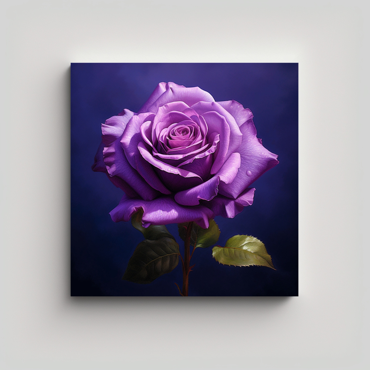 Cuadro Moderno Zetetic: Rosa Púrpura En Tela En Bastidor - Decocuadros