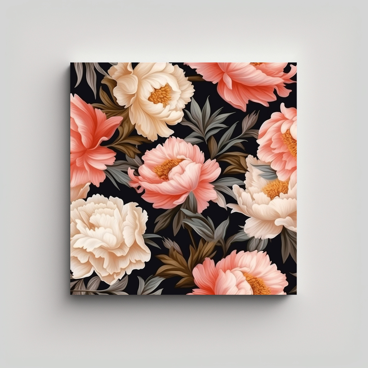 Cuadro Perspectiva 3D Colores Florales Peonia Realista Decorativo ...