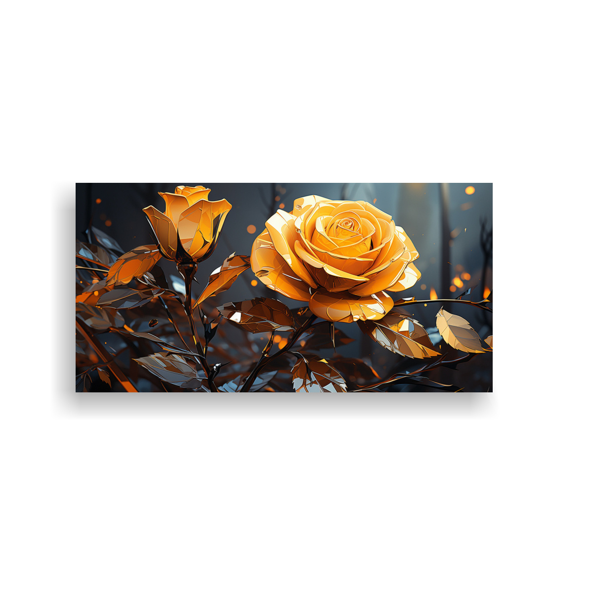 Cuadro Poderosa Imagen De Rosa Amarilla En Estilo Pop Art - DecoCuadros