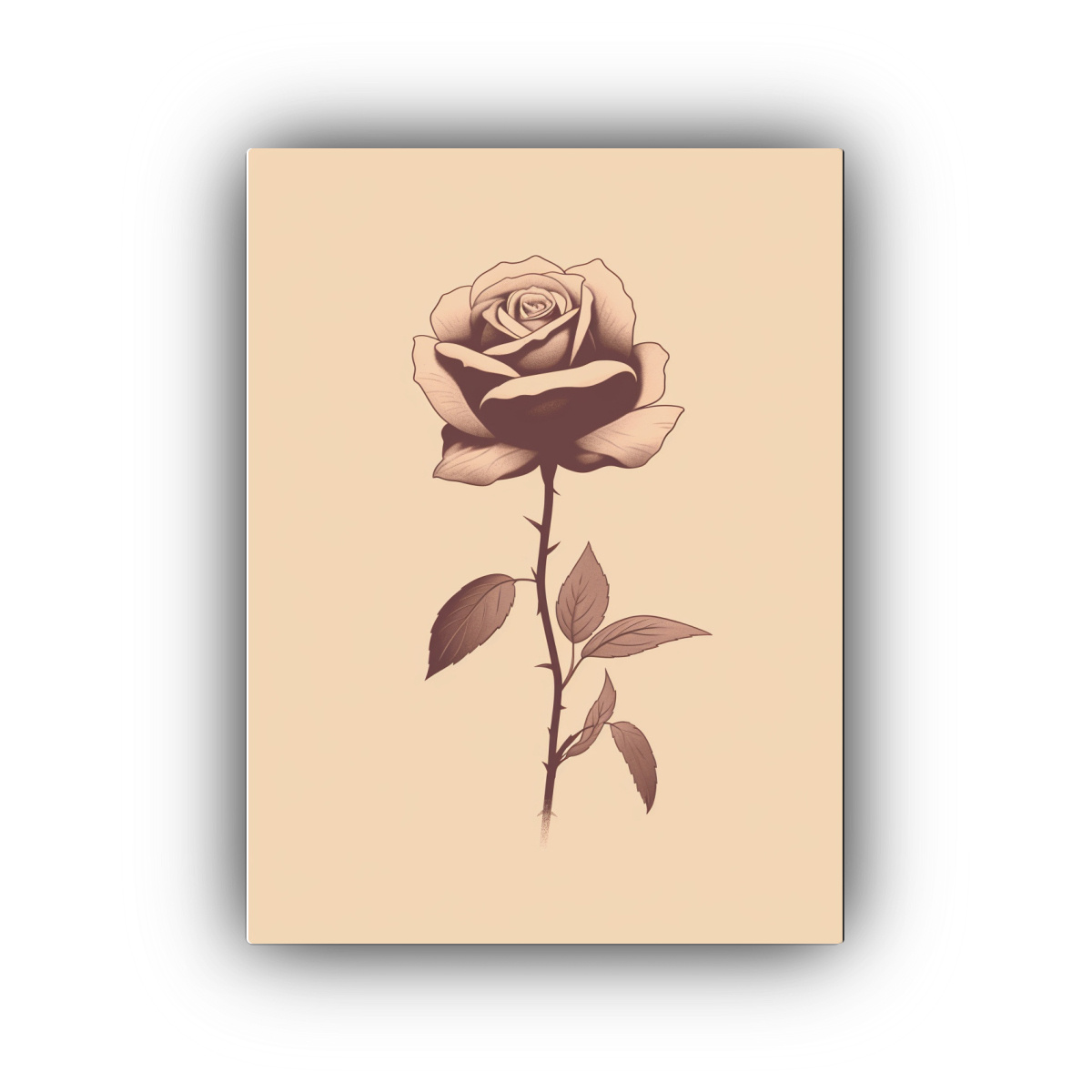 Cuadro Rosa En Bastidor, Imagen Colorida De Una Sola Rosa - Decocuadros