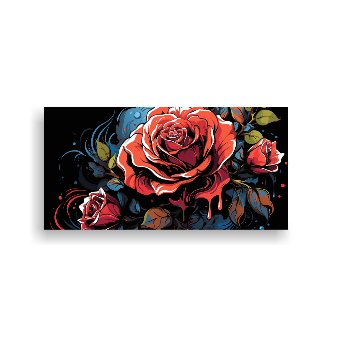 Cuadro Tela Sublimada Diseño De Una Rosa Estilo Graffiti Multicolor Para Decoración De Pinturas ...