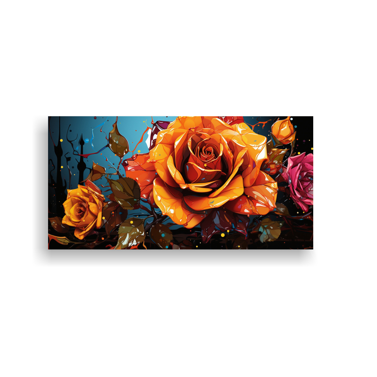 Cuadro Tela Sublimada Elegancia Con Imagen De Una Rosa Amarilla Brillante - Decocuadros