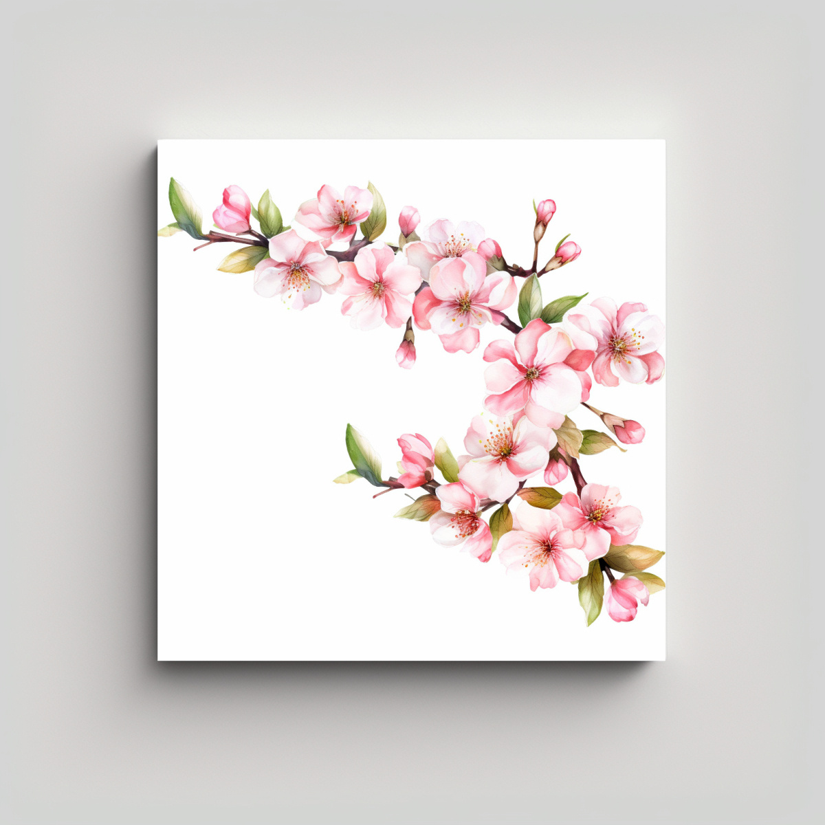 Cuadro Urbano Inspirador Con Flores De Cerezo En Acuarela - DecoCuadros