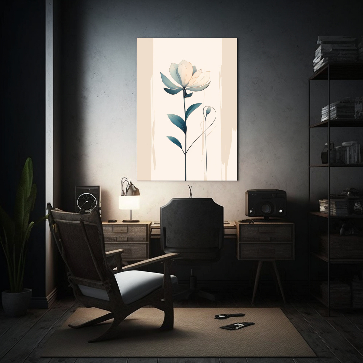 Cuadro Vertical Minimal De Botánica - DecoCuadros