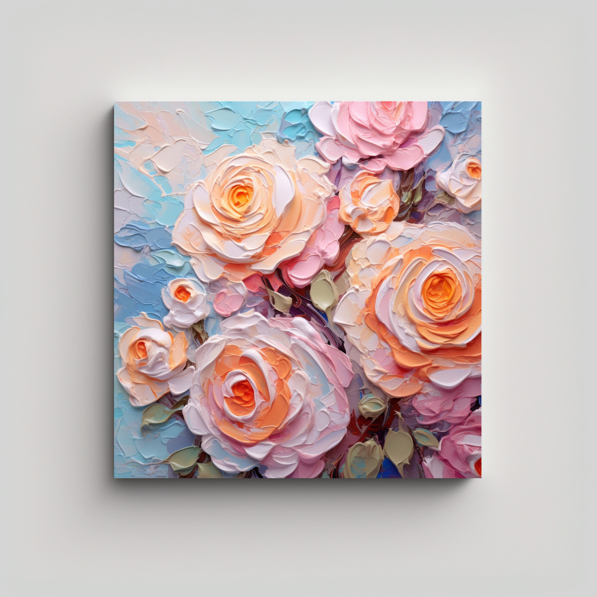 Decora Tu Hogar Con El Vibrante Cuadro De Rosas Coloridas En Lienzo ...