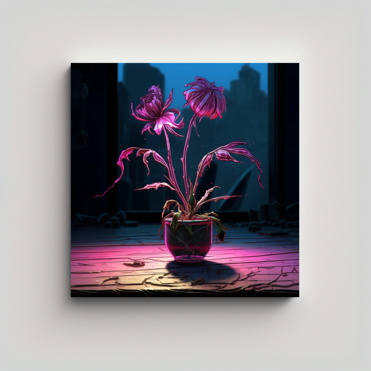 Cuadro Vintage Simetría: Flor Marchita Y Destruida Por Valter - Decocuadros