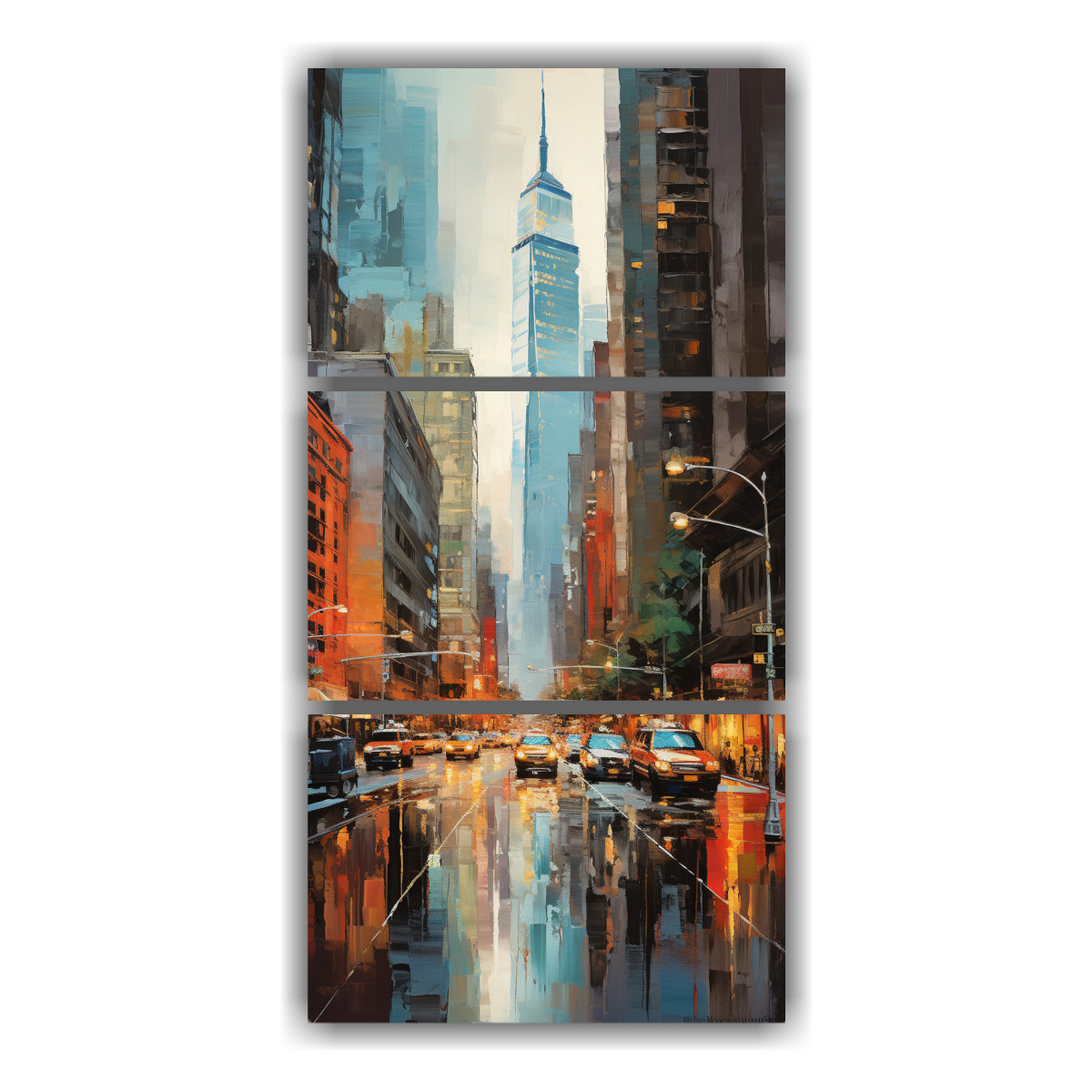 Cuadros De Ciudad Pintados En Tonos Intensos - DecoCuadros