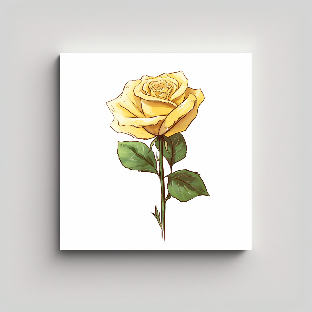 Cuadros De Rosas Amarillas Lineales Para Decoración De Galería - Decocuadros