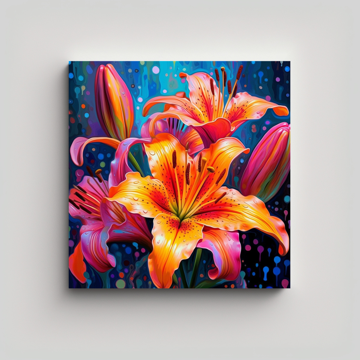 Cuadros Decorativos De Lirios Coloridos Con Inspiración Luminosa ...