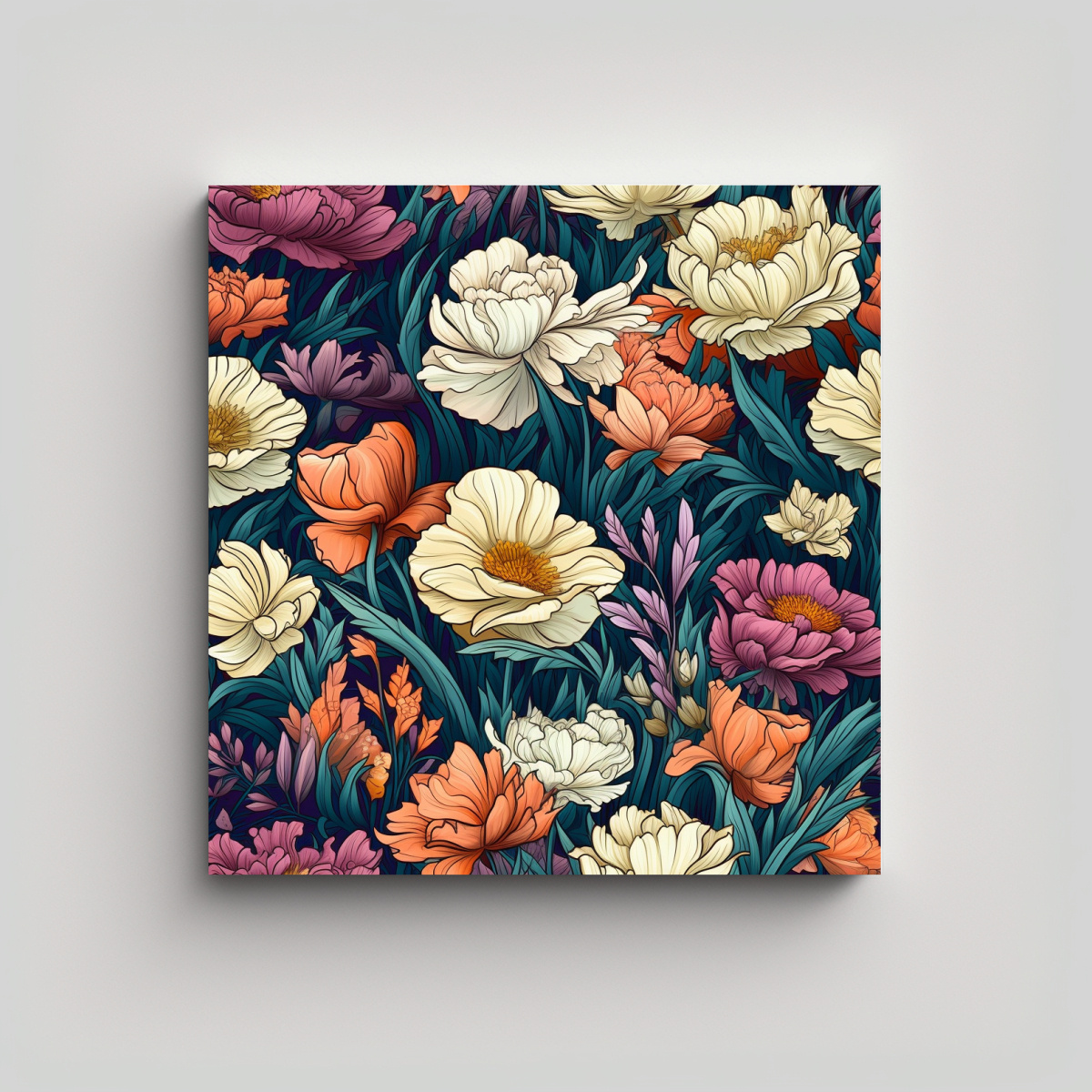 Cuadros Decorativos: Efecto Visual Canva En Arte Neotradicional Floral - Decocuadros