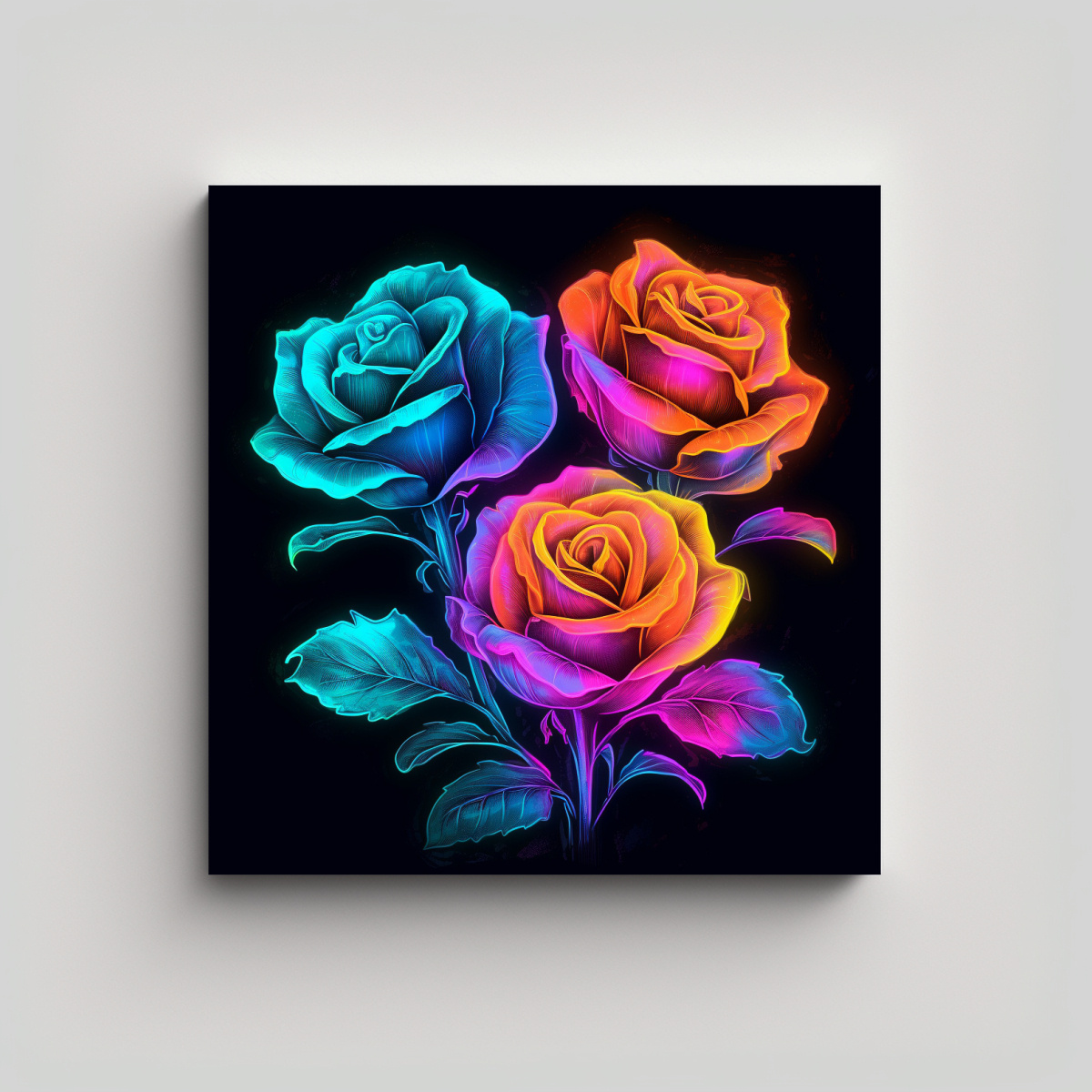 Cuadros Decorativos Neon Roses: Arte E Inspiración Visual Colorida ...