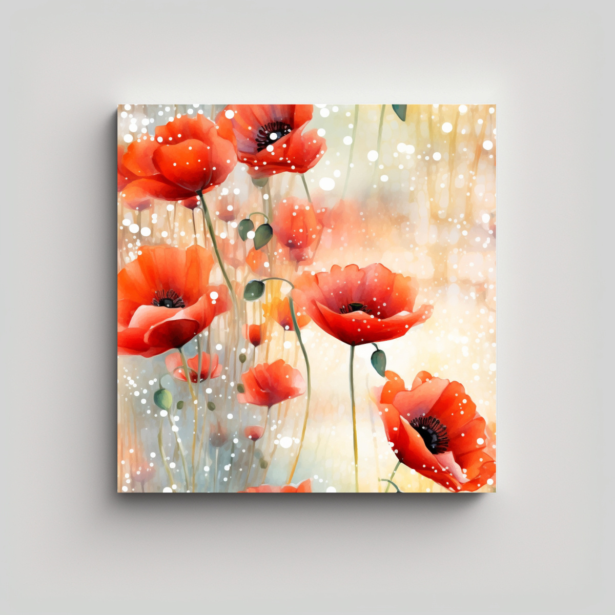 Cuadros Decorativos Poppy: Arte Con Colores Y Efecto Visual En Acuarela - Decocuadros