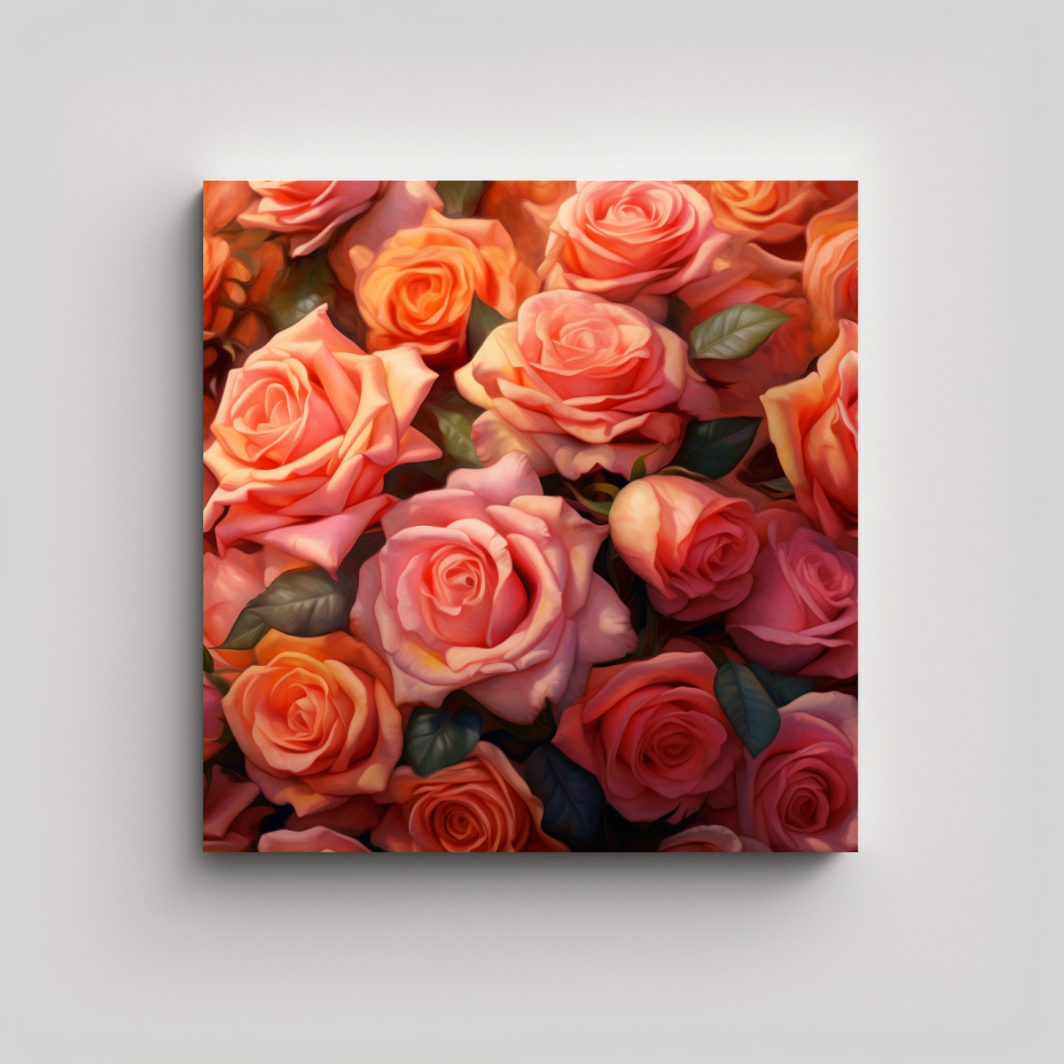 Cuadro Decorativo Rosa Brillante Sublimada En Tela Canva - Decocuadros