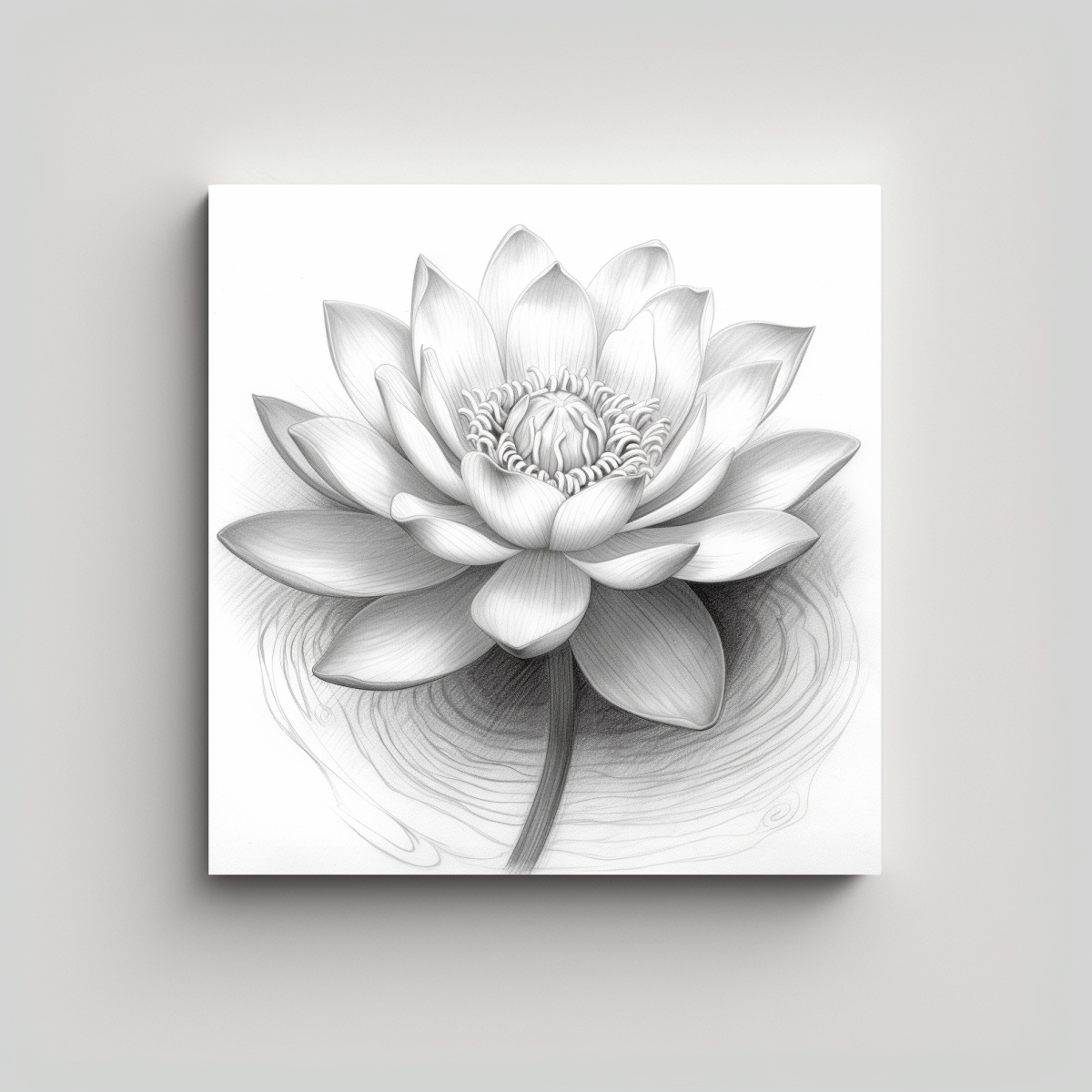 Cuadro Decorativo De Flor De Loto En Patrón Clásico - DecoCuadros